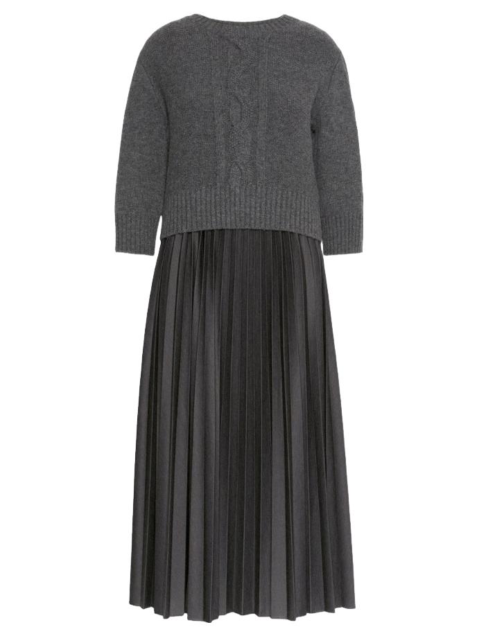 MAX MARA Weekend Max Mara Sleeveless Pleated Midi Dress with Cable-Knit Jumper